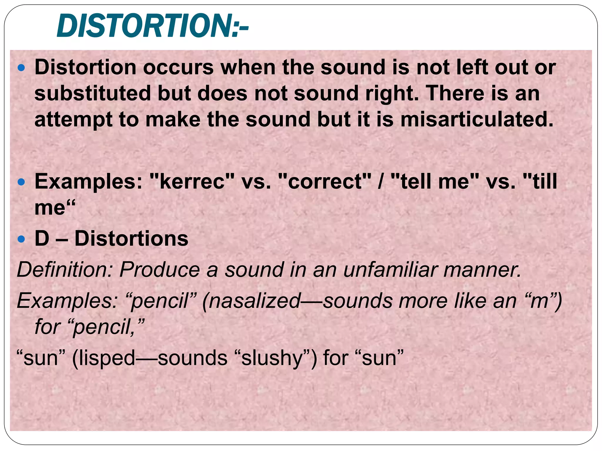 Errors of articulation | PPTX