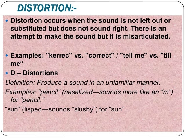Errors of articulation