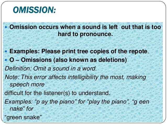 Errors of articulation