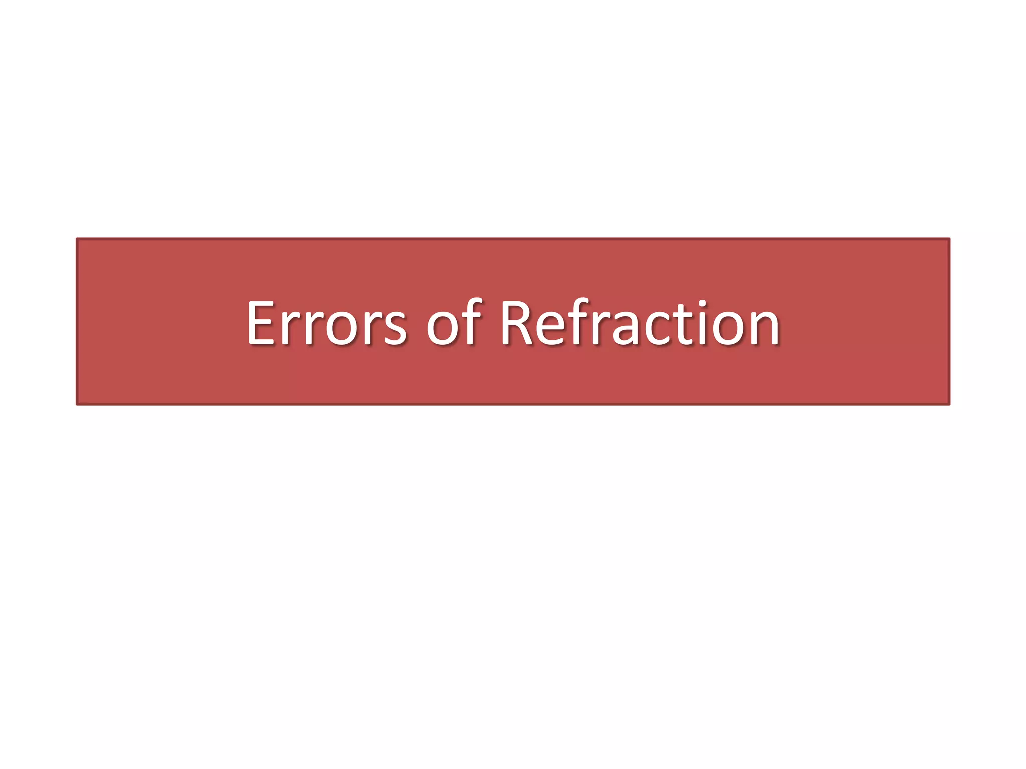Errors of refraction | PPT