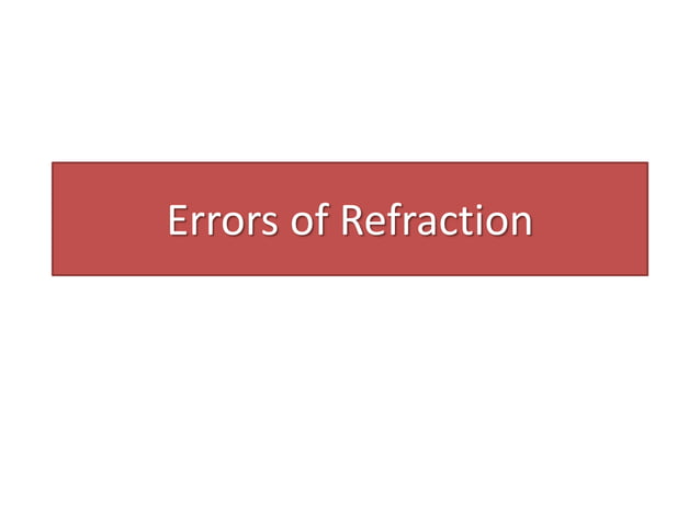 Errors of refraction | PPT