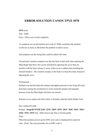 Error solution canon tpye 4570 | PDF