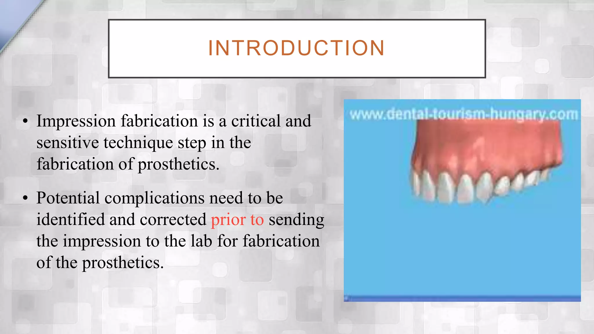 Errors In Impression Taking | PPSX
