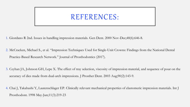 Errors In Impression Taking | PPSX