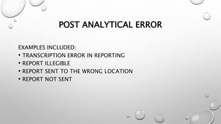 Errors related to clinical laboratory | PPTX
