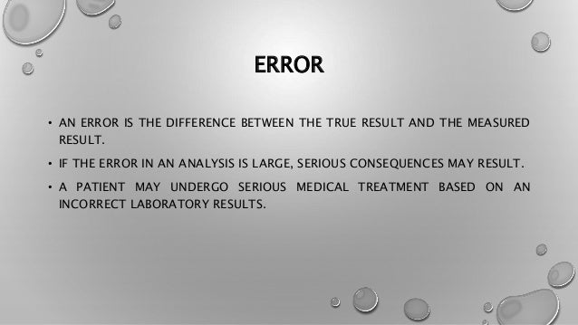 Errors related to clinical laboratory