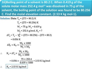 Solution and colligative numerical 2016 | PPT
