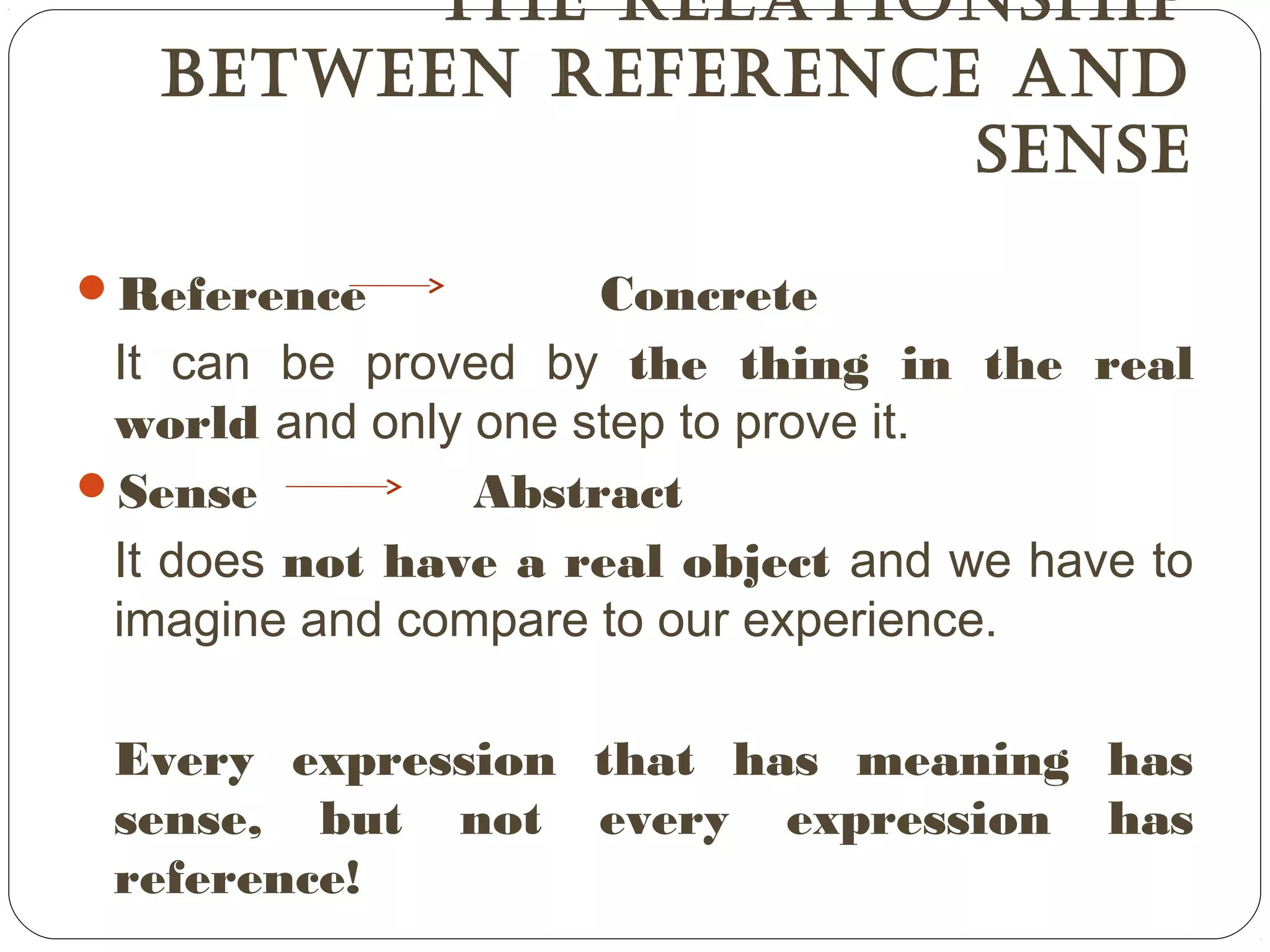 Reference, Sense, and Referring Expression in Semantics | PPT