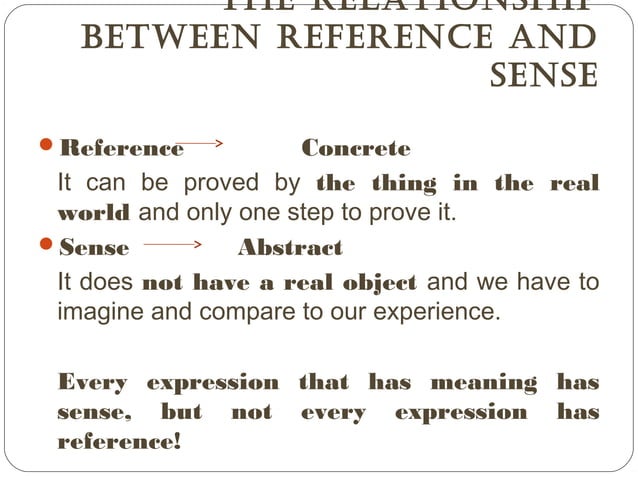 Reference, Sense, and Referring Expression in Semantics | PPT