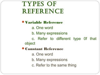 Reference, Sense, and Referring Expression in Semantics | PPT
