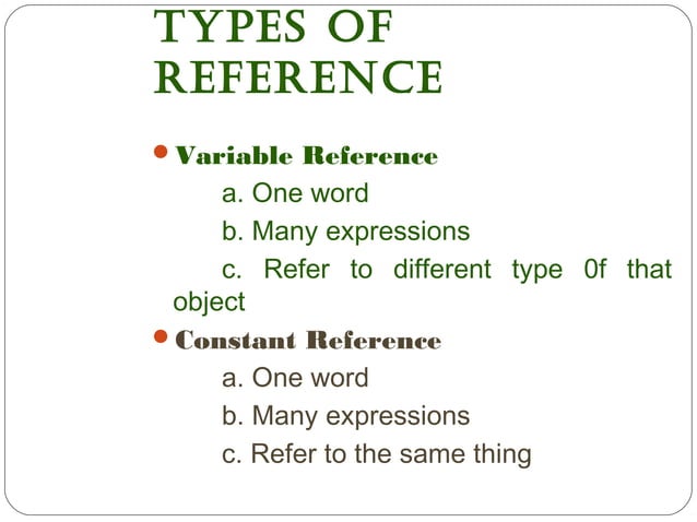 Reference, Sense, and Referring Expression in Semantics | PPT