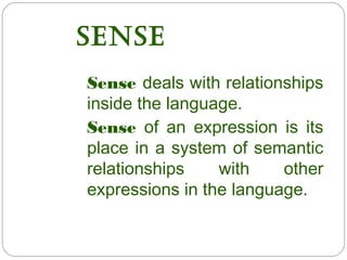 Reference, Sense, and Referring Expression in Semantics | PPT