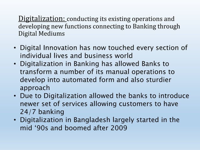 Digitalization of Banking in bangladesh | PPTX | Credit Cards ...