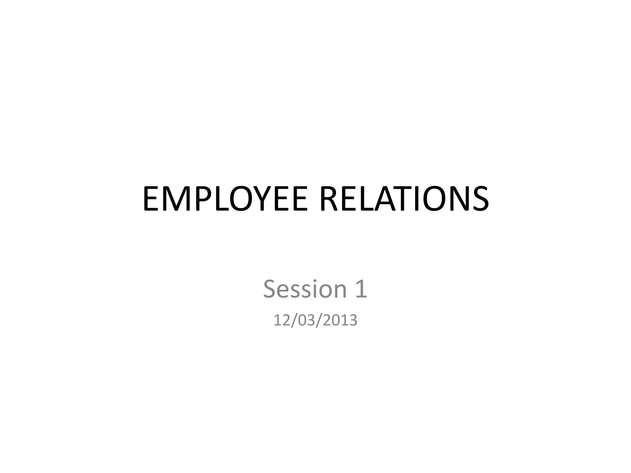 Employee Relations | PPTX