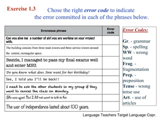 Language Teachers' Target Language (LTTL): Assessing Student Writing ...