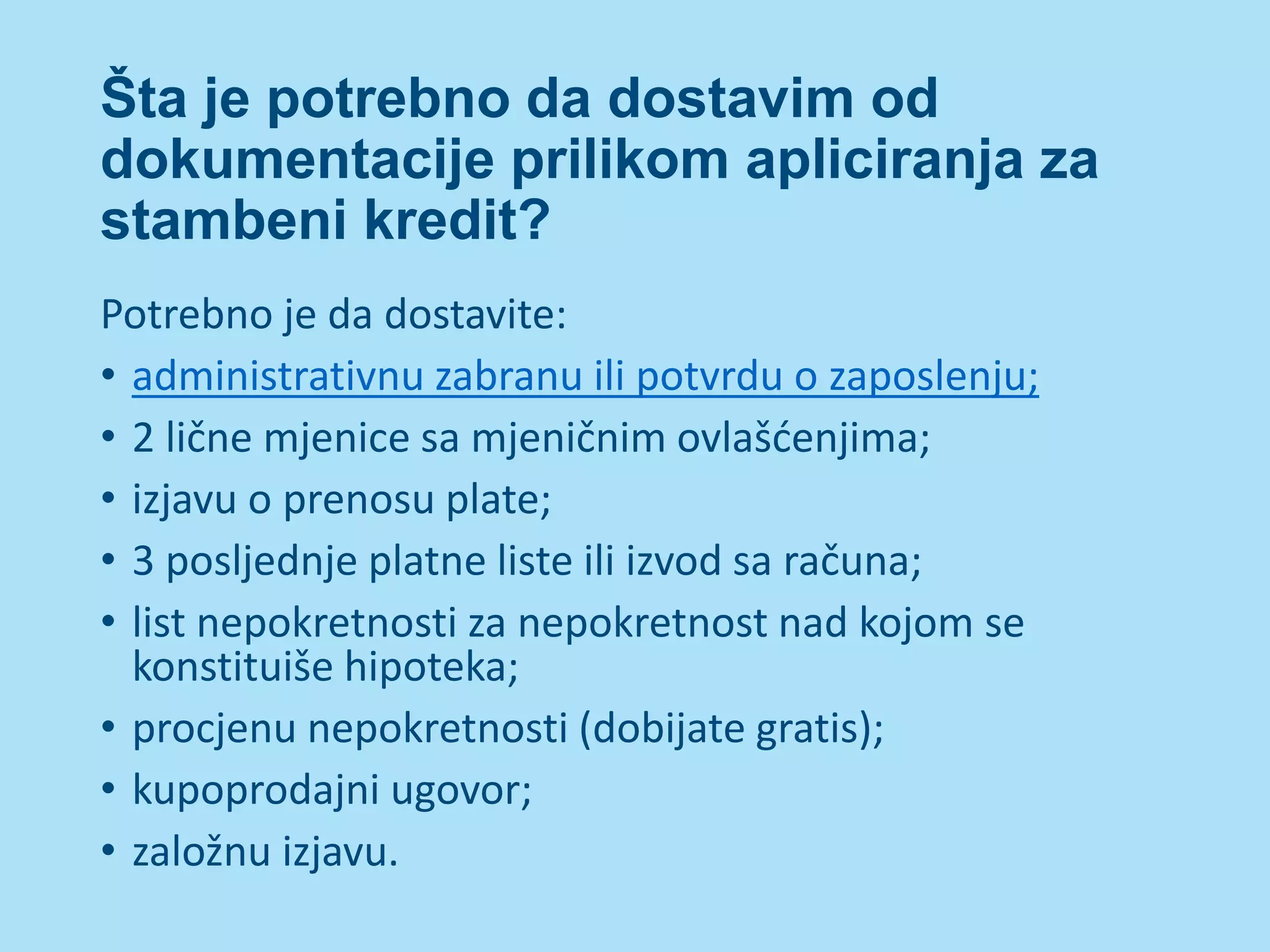 Erste stambeni krediti | PPTX