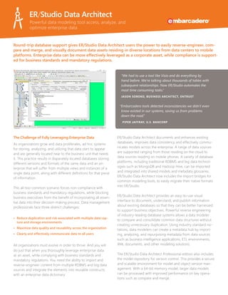 ER/Studio Data Architect Datasheet | PDF