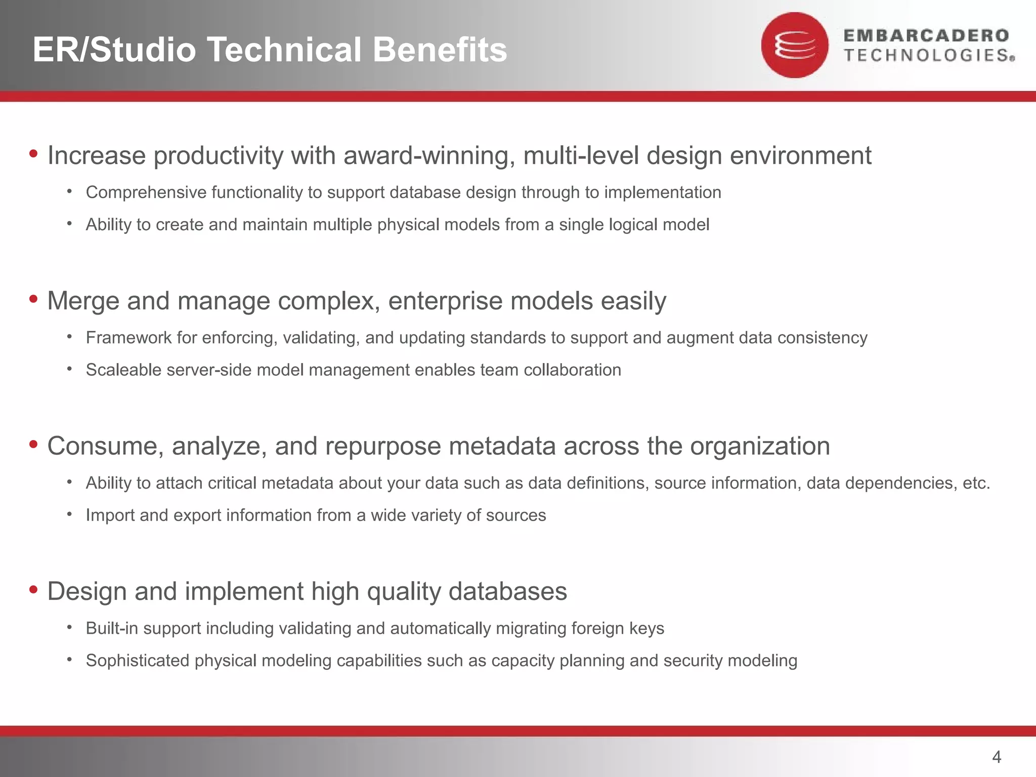 Database Tools - ER Studio Facts and Features | PPT