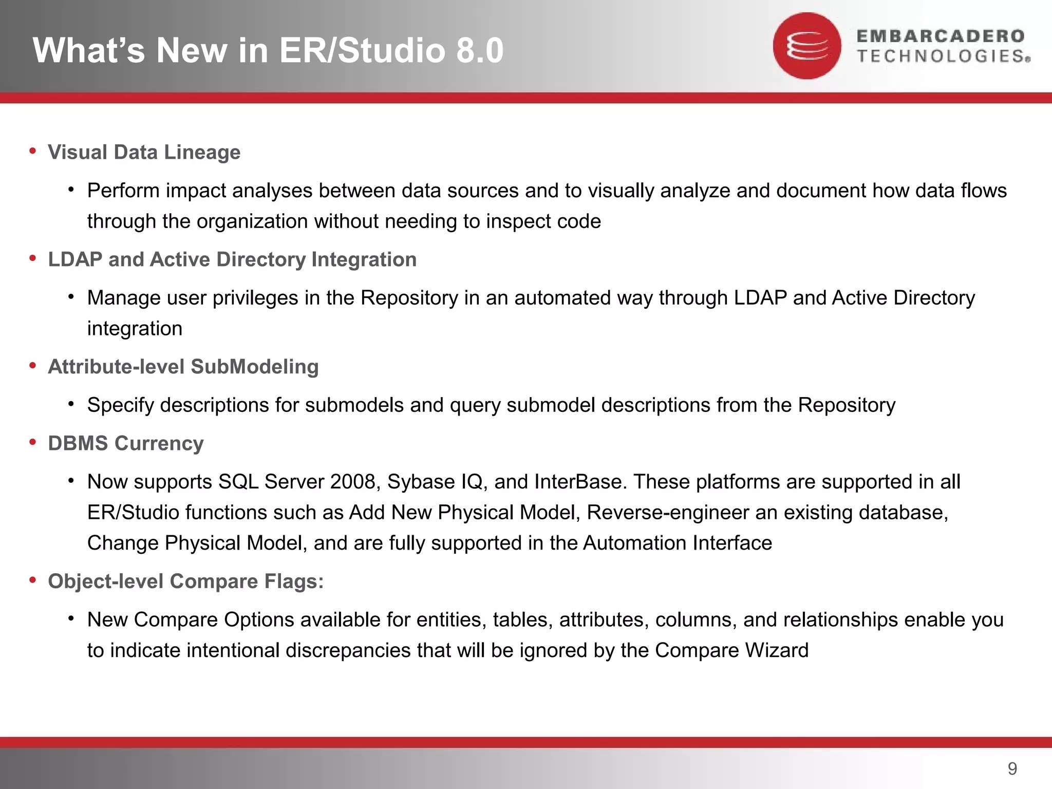 Database Tools - ER Studio Facts and Features | PPT