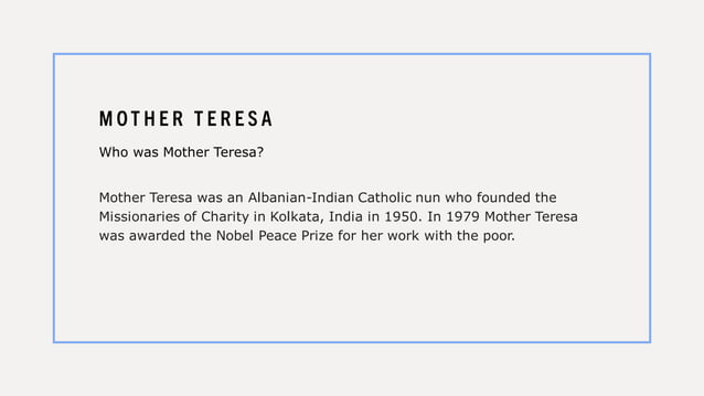 Mother Treresa | PPT
