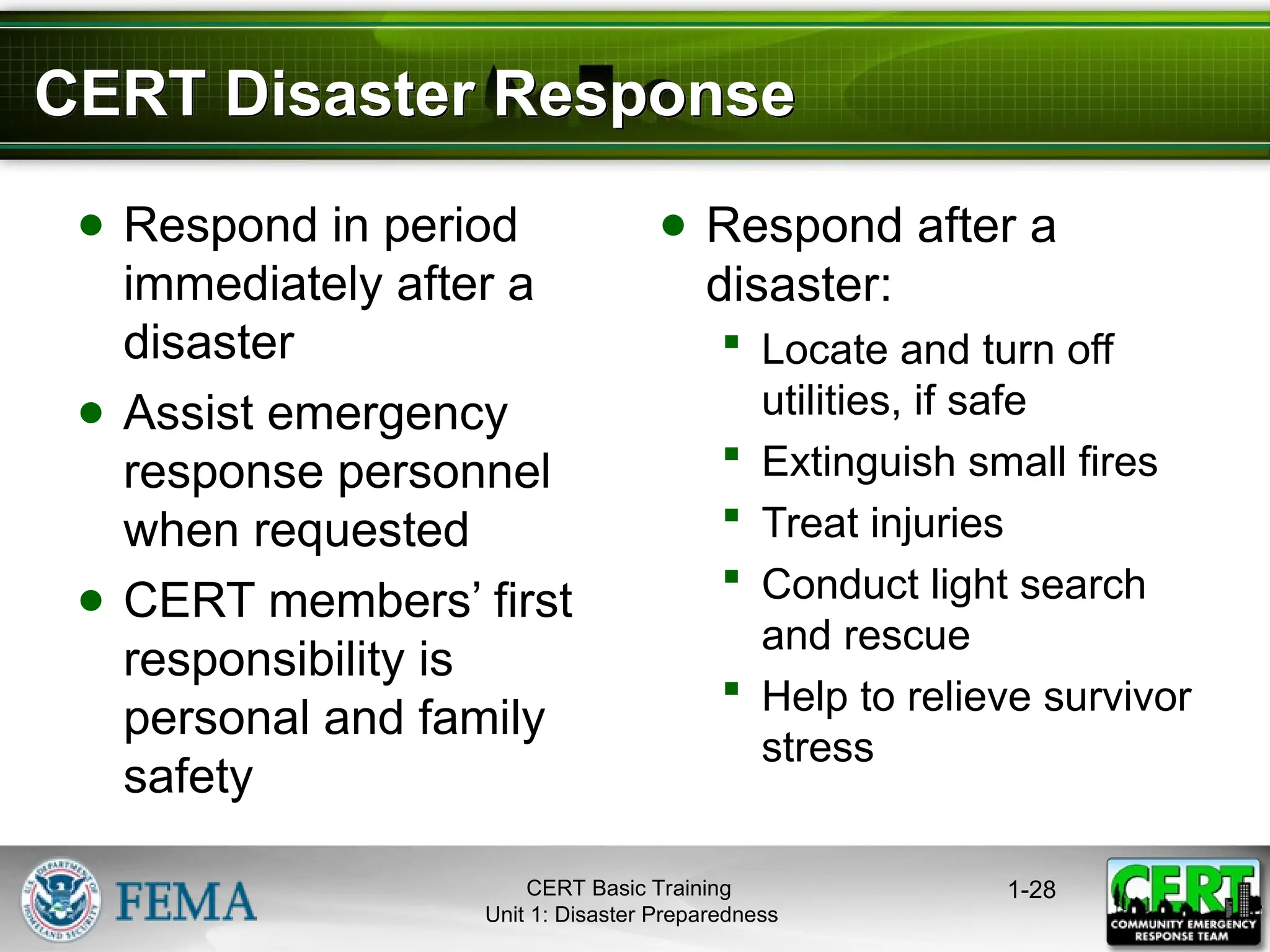 Emergency Response Team training awareness | PPT