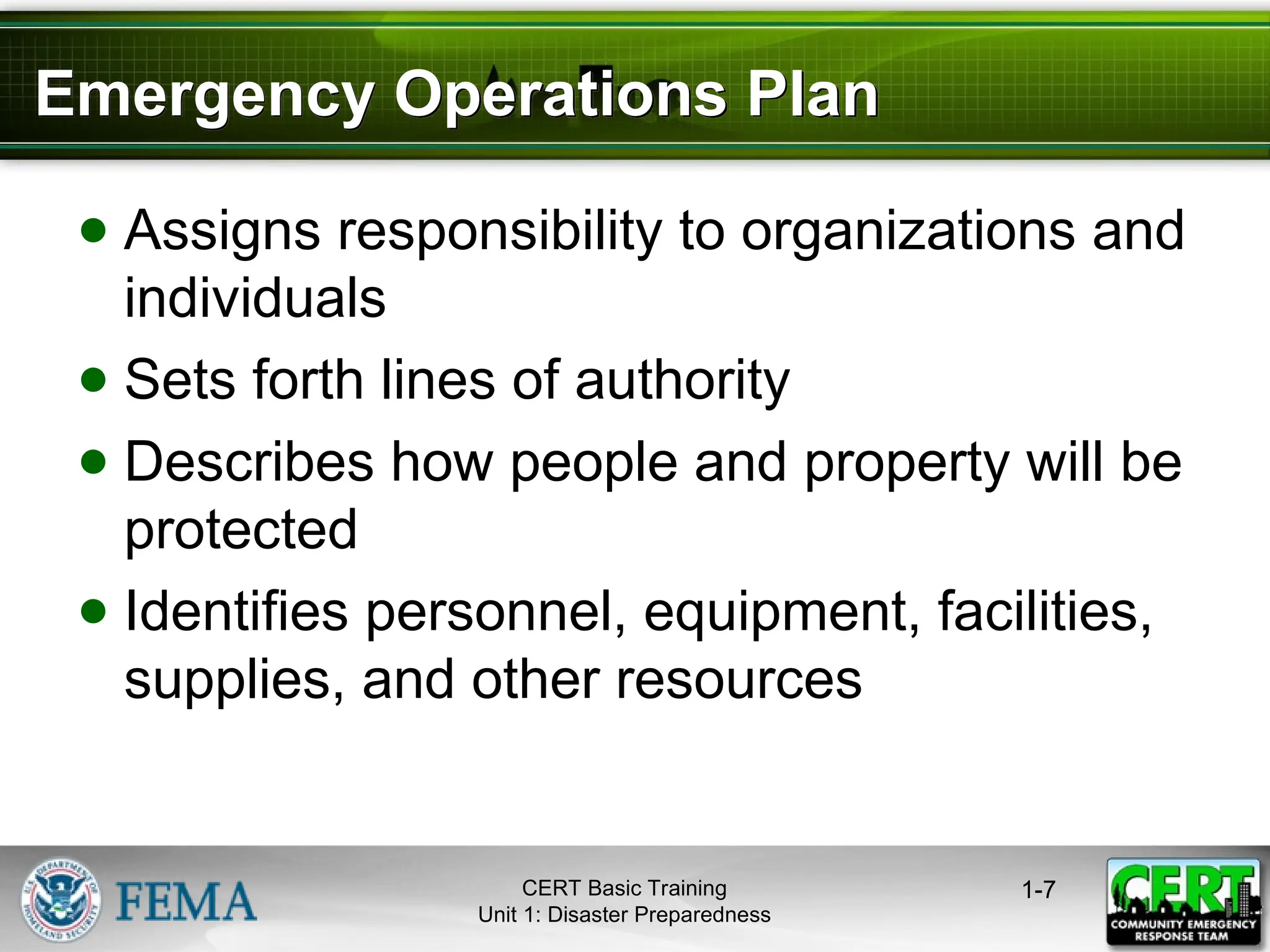 Emergency Response Team training awareness | PPT
