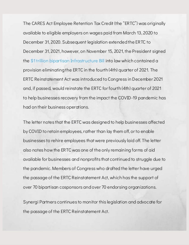 ERTC Reinstatement Act | PDF