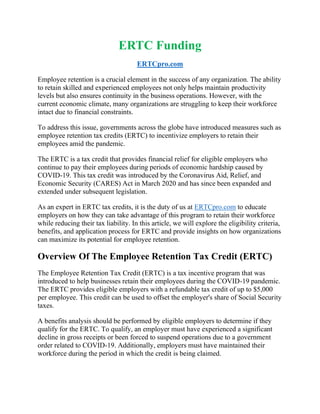ERTC Funding | PDF