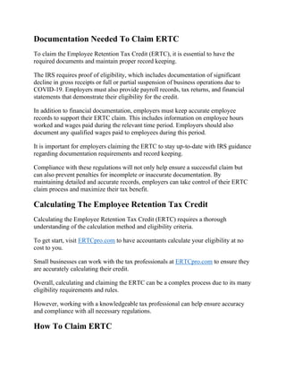 ERTC Funding | PDF