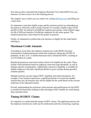 ERTC Funding | PDF