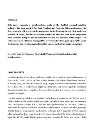 Benchmarking The Turkish Apparel Retail Industry Through Data Envelopment Analysis (Dea) And ...