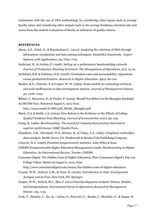 Competitiveness of Top 100 U.S. Universities: A Benchmark Study Using Data Envelopment Analysis ...