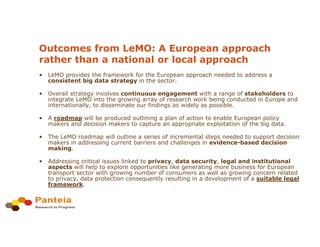 Leveraging Big Data to Manage Transport Operations (LeMO project) | PDF ...
