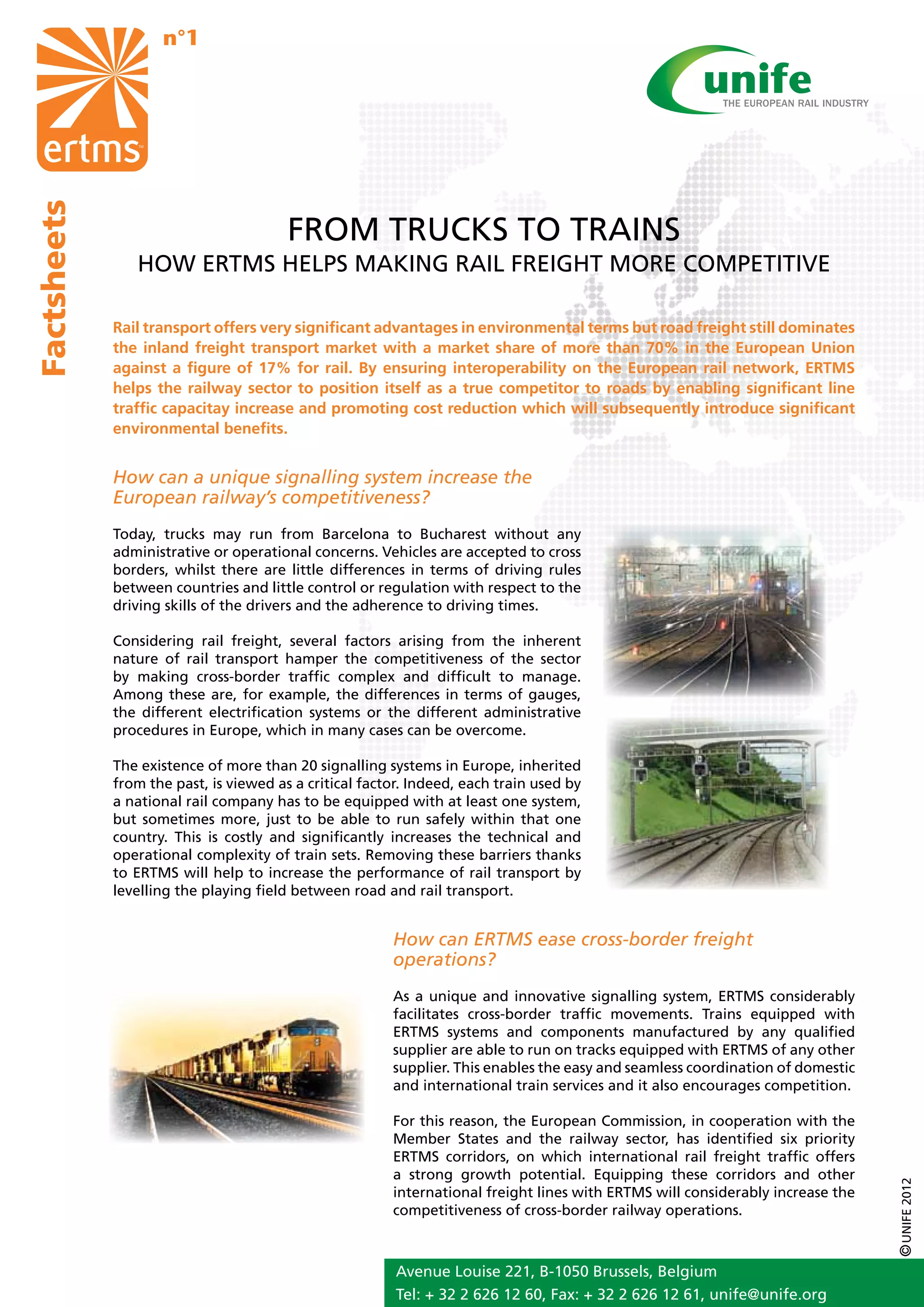 ERTMS Fact Sheet 1 - From trucks to trains | PDF