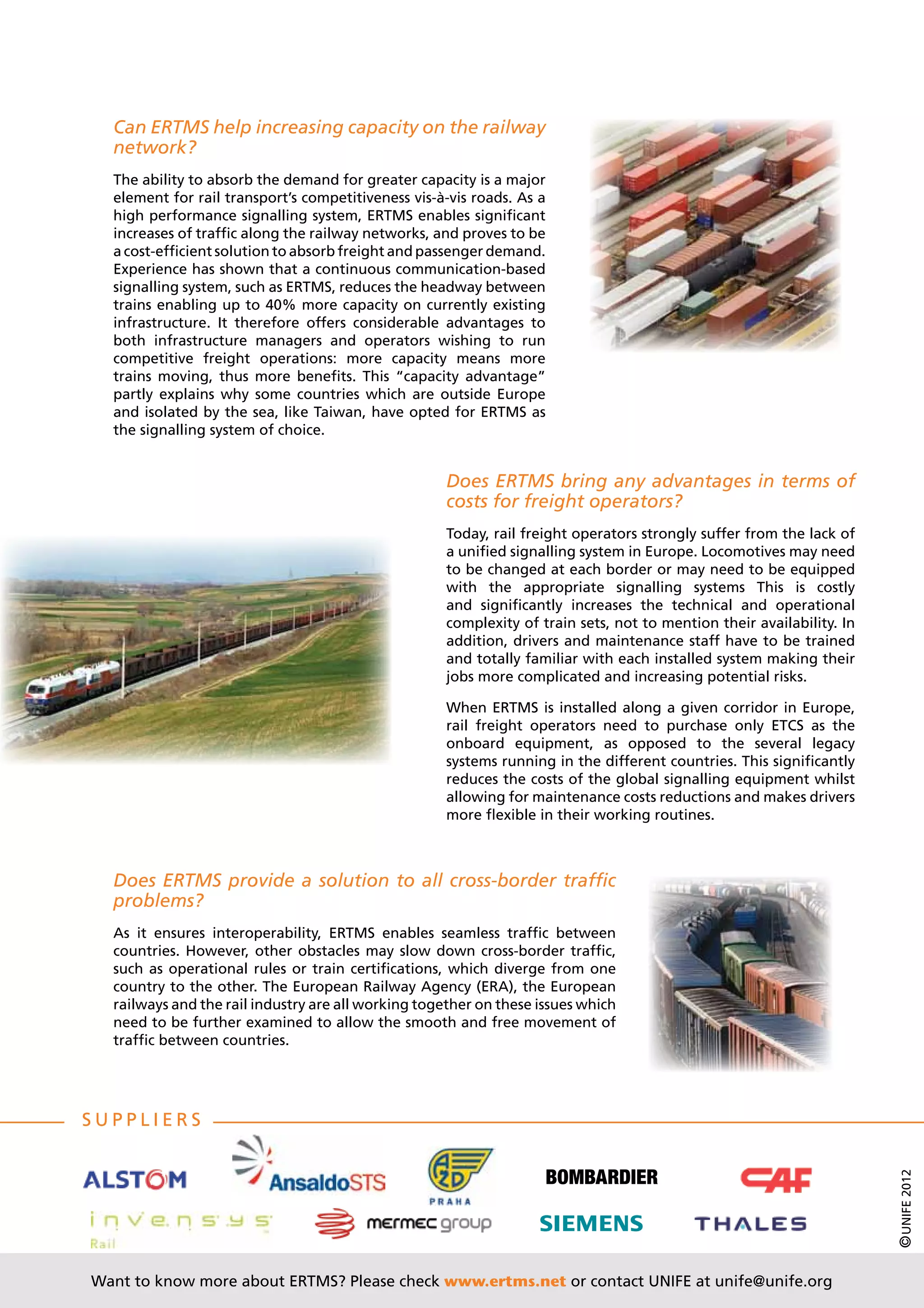 ERTMS Fact Sheet 1 - From trucks to trains | PDF