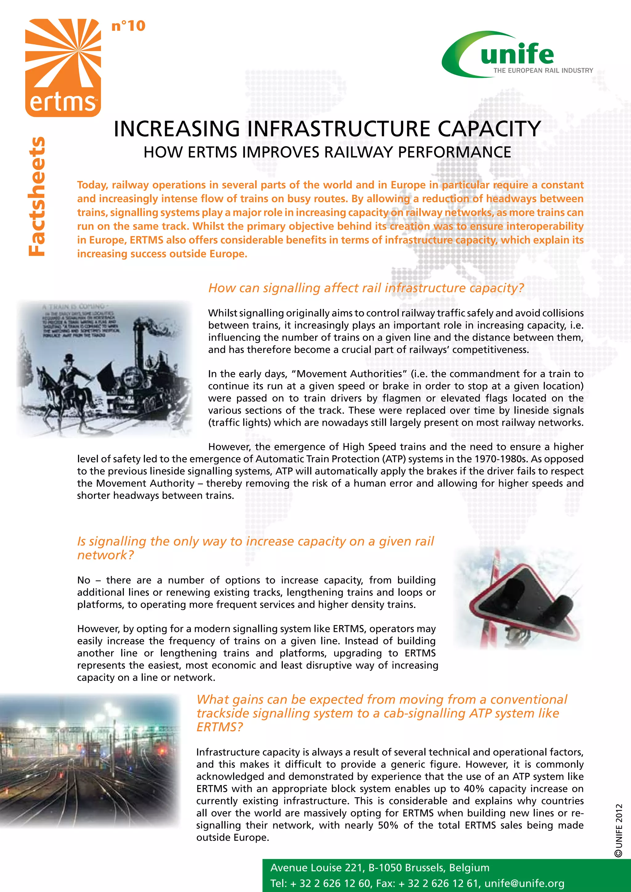ERTMS Fact Sheet 10 - Increasing infrastructure capacity | PDF