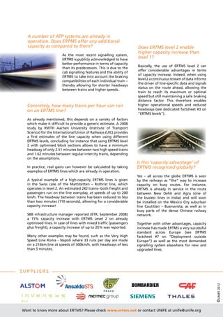 ERTMS Fact Sheet 10 - Increasing infrastructure capacity | PDF