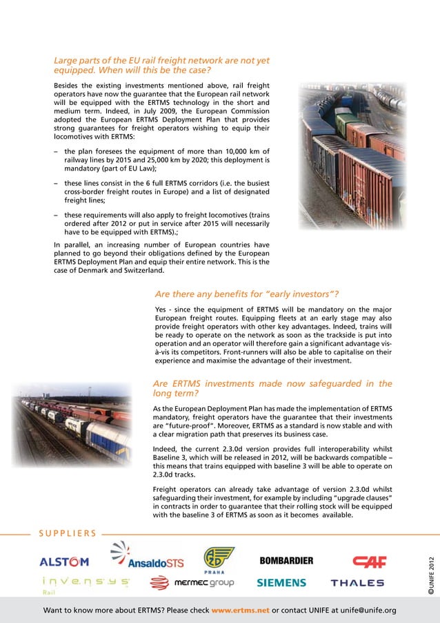 ERTMS Fact Sheet 11 - Rail freight on the right tracks | PDF