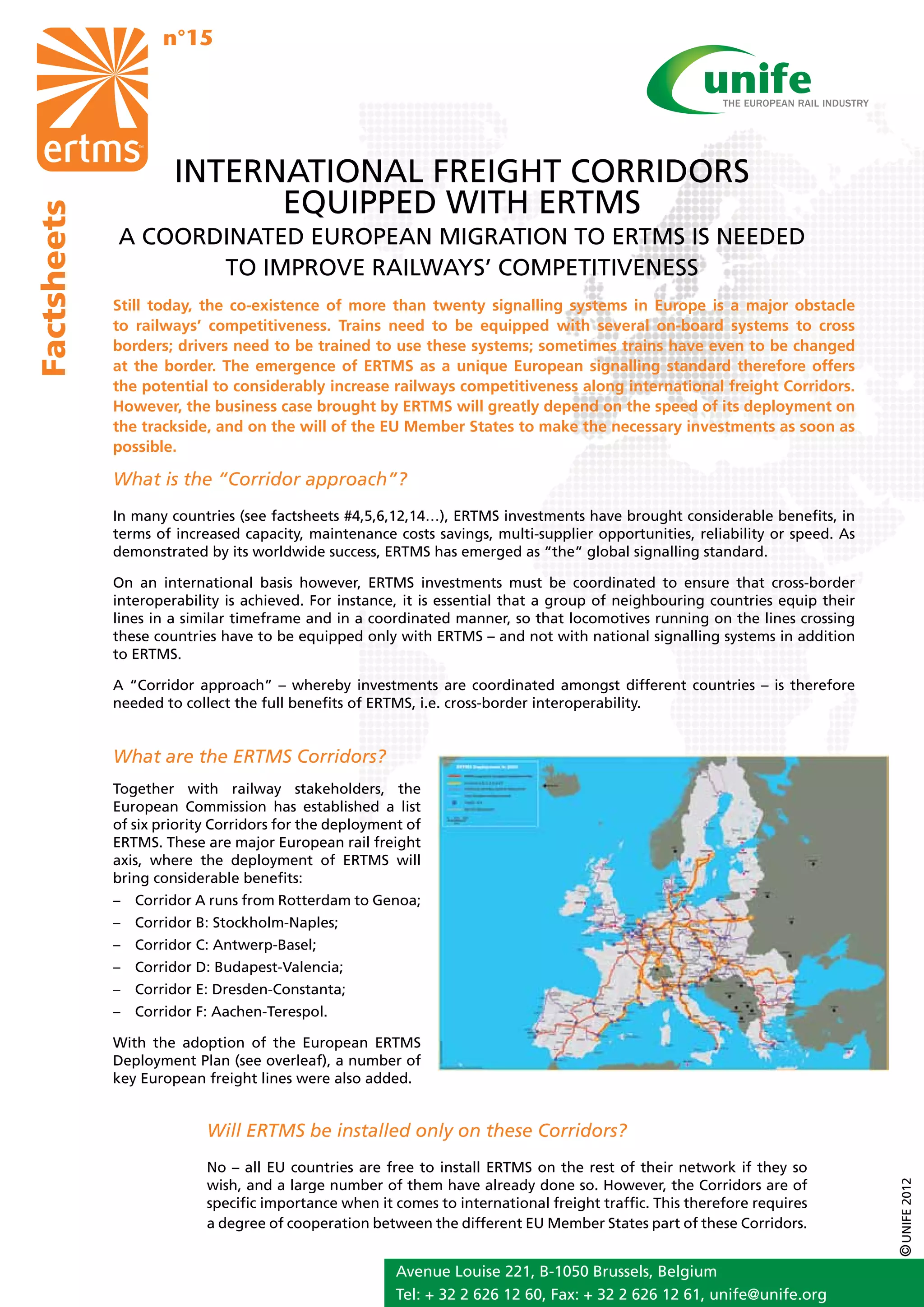 ERTMS Fact Sheet 15 - International freight corridors equipped with ...