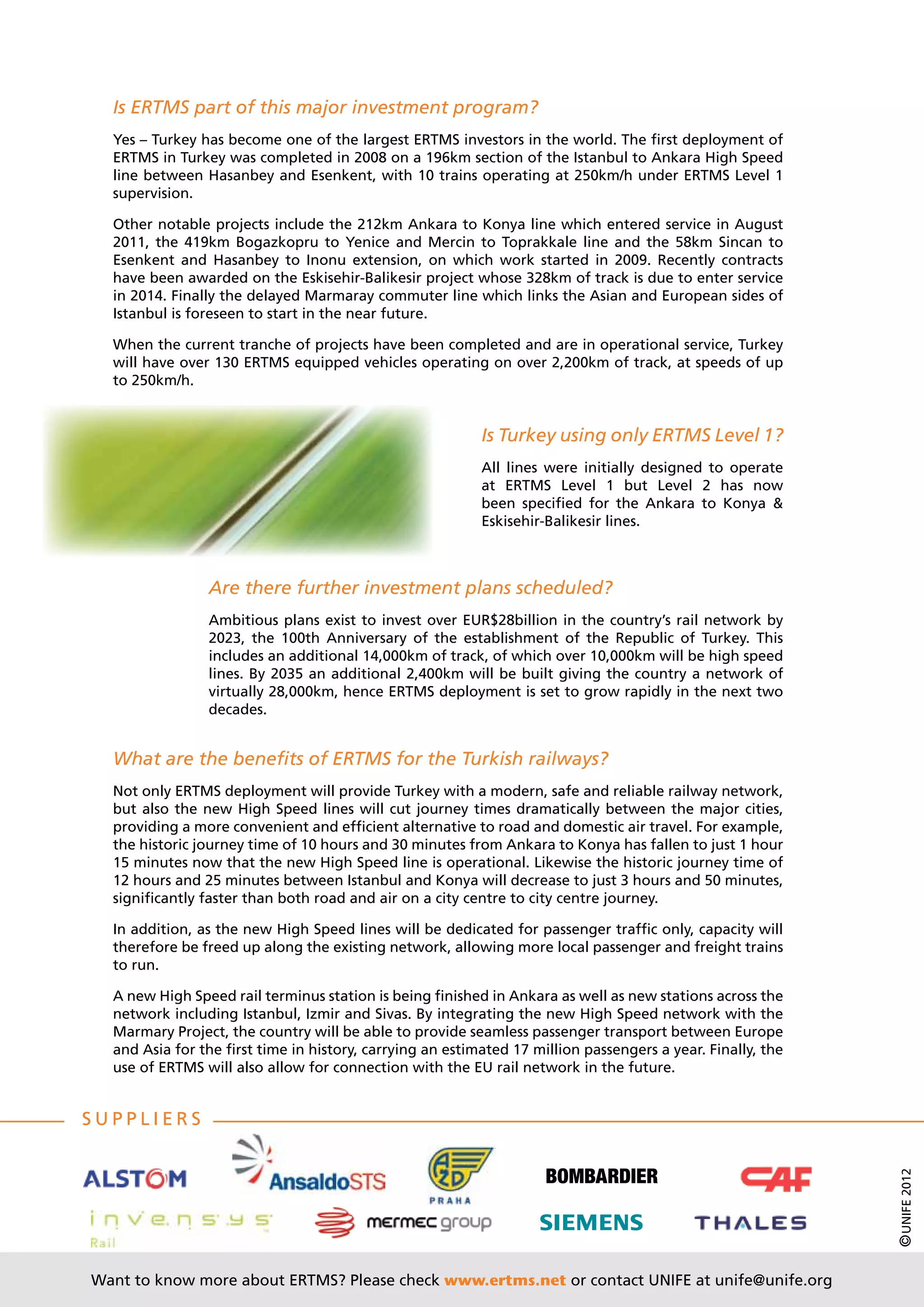 ERTMS Fact Sheet 17 - ERTMS deployment in Turkey | PDF