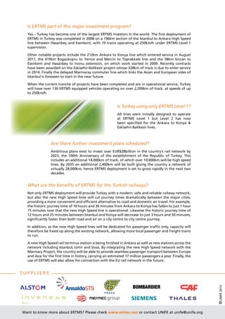 ERTMS Fact Sheet 17 - ERTMS deployment in Turkey | PDF