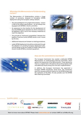 ERTMS Fact Sheet 2 -The ERTMS memorandum of understanding | PDF