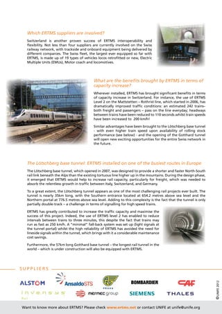 ERTMS Fact Sheet 6 - ERTMS deployment in Switzerland | PDF