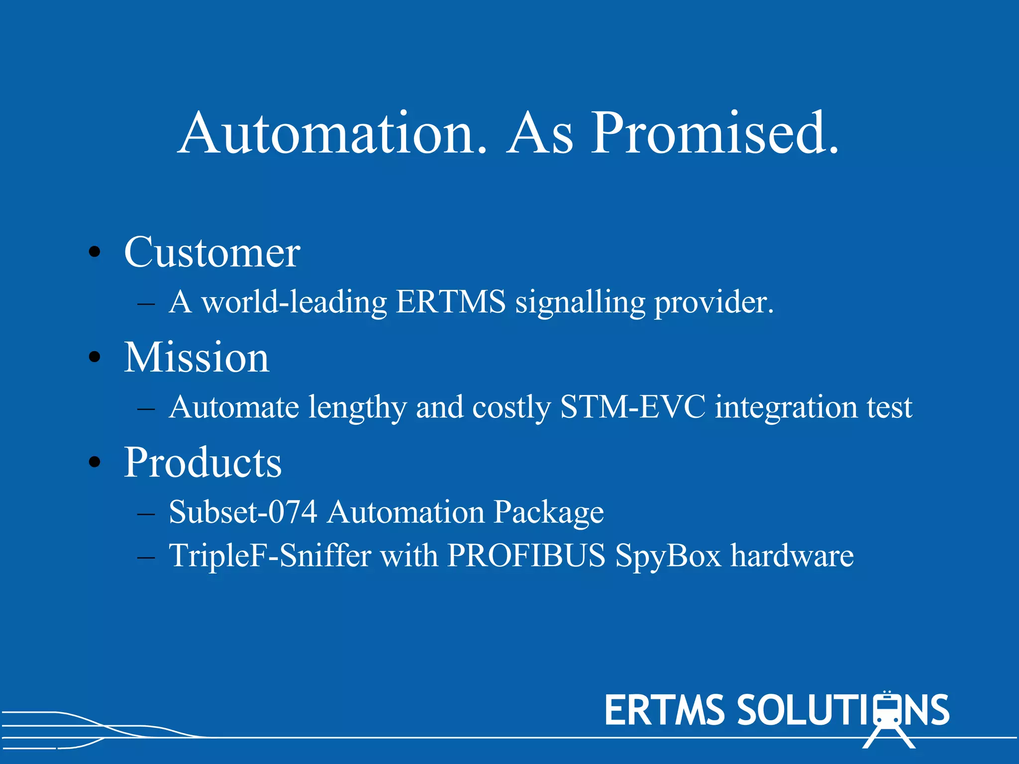 ErtmsSolutions Presentation 2008 | PPT