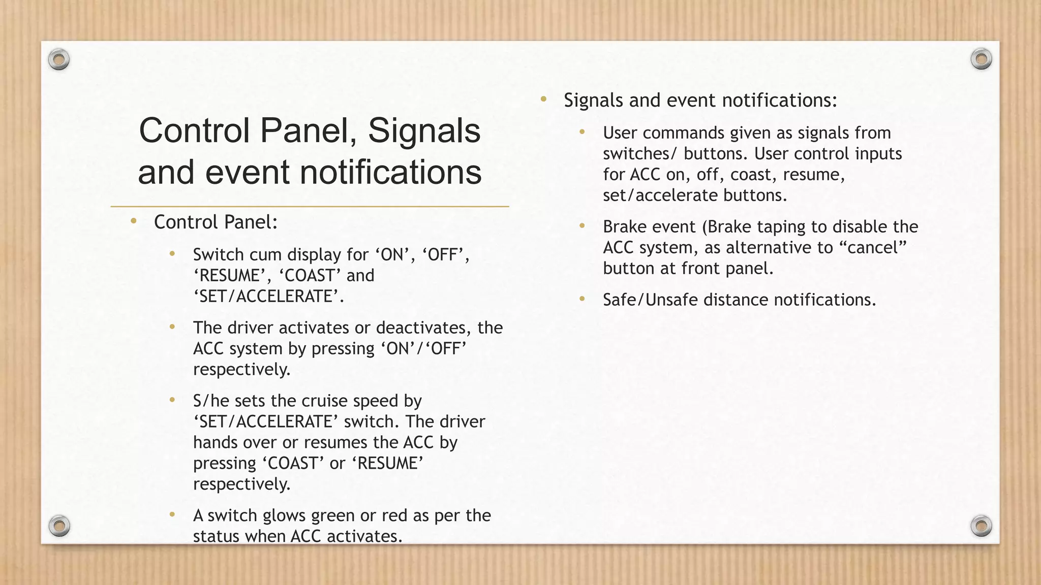 Case study of Adaptive Cruise Control | PPTX