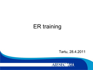 Er training | PPT | Events