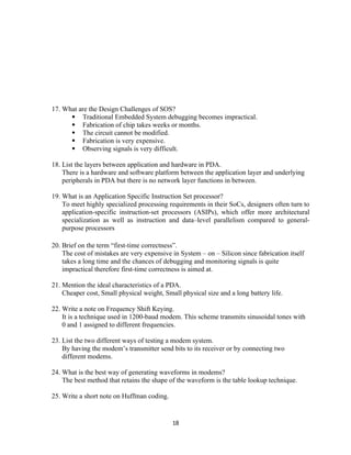 embeddeed real time systems 2 mark questions and answers | PDF