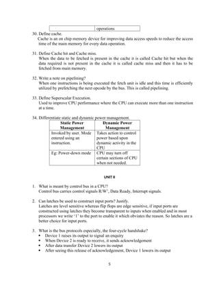 embeddeed real time systems 2 mark questions and answers | DOCX