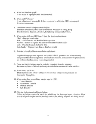 embeddeed real time systems 2 mark questions and answers | PDF