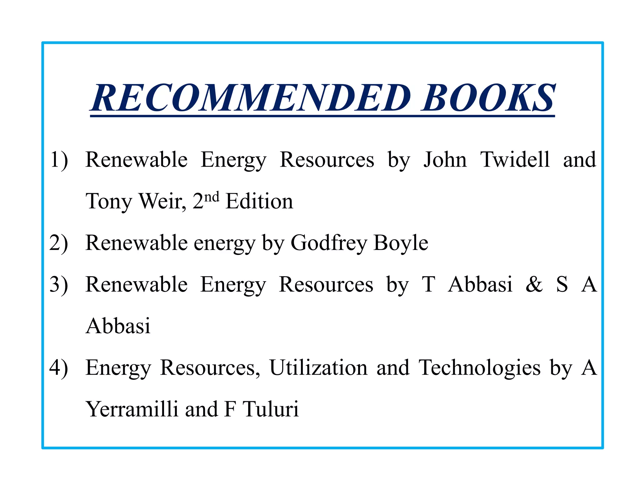 Ch.1 Principles of renewable energy | PDF
